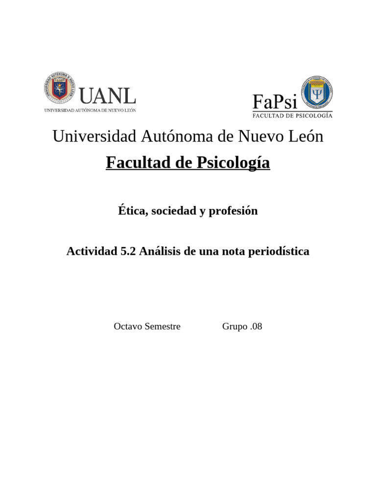 Análisis de Nota Perodistica | PDF | Violación | Sicología