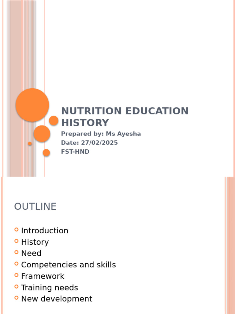 History and Framework of Nutrition Education | PDF | Nutrition | Diet ...