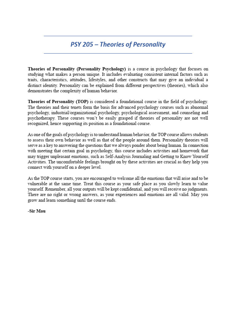 GTKY Activity 1 | PDF | Psychology | Personality Psychology