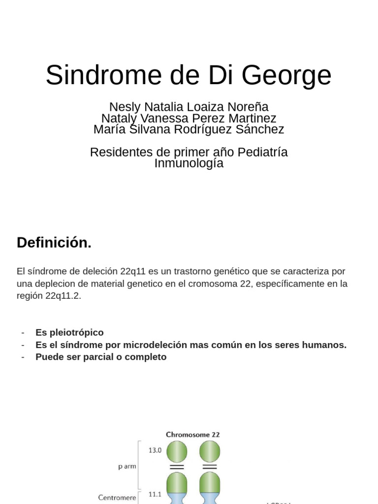 Sindrome de Di George | PDF | Sistema inmune | Síndrome