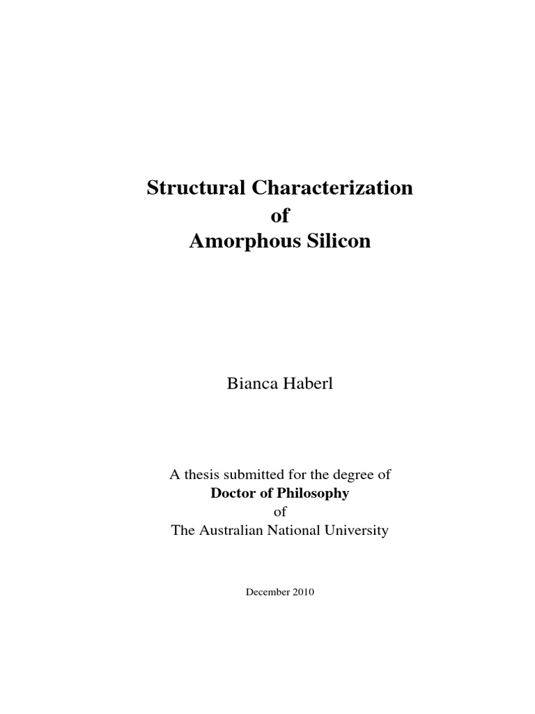 Structural Characterization of Amorphous Silicon | PDF | Amorphous ...