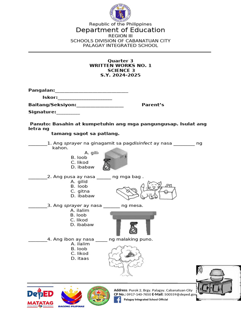 WW1_SCIENCE 3-Q3 | PDF