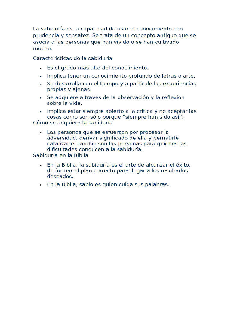 Sabiduría | PDF