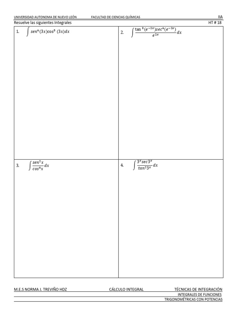HT 18 Int. Func. Trig. Con Potencias | PDF