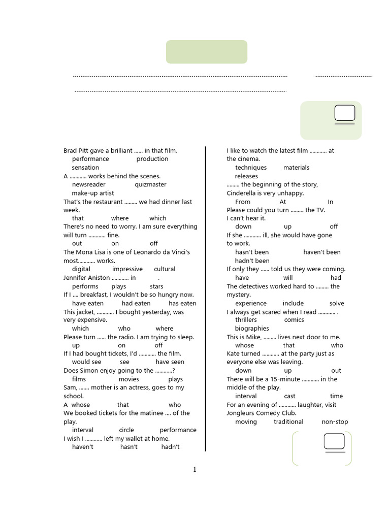 09 Unit Test 9 UPBEAT 4 | PDF