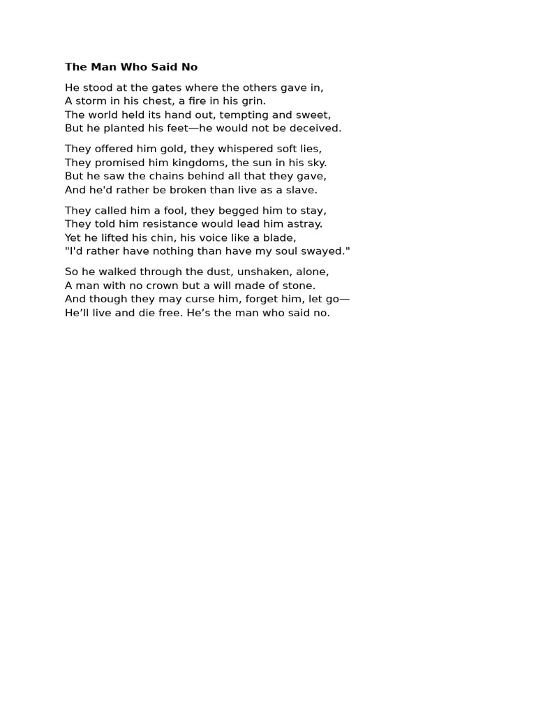 The Man Said No | PDF