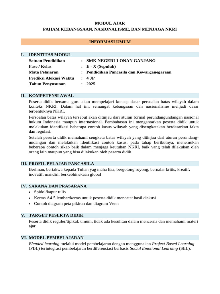 Bab 4 Unit 1 - Paham Kebangsaan, Nasionalisme, Dan Menjaga NKRI | PDF
