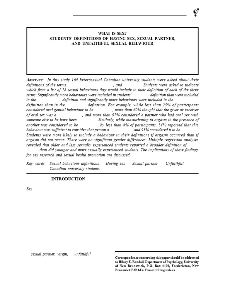 Randall - & - Byers 2003 What Is Sex - Good Quality Version | PDF ...