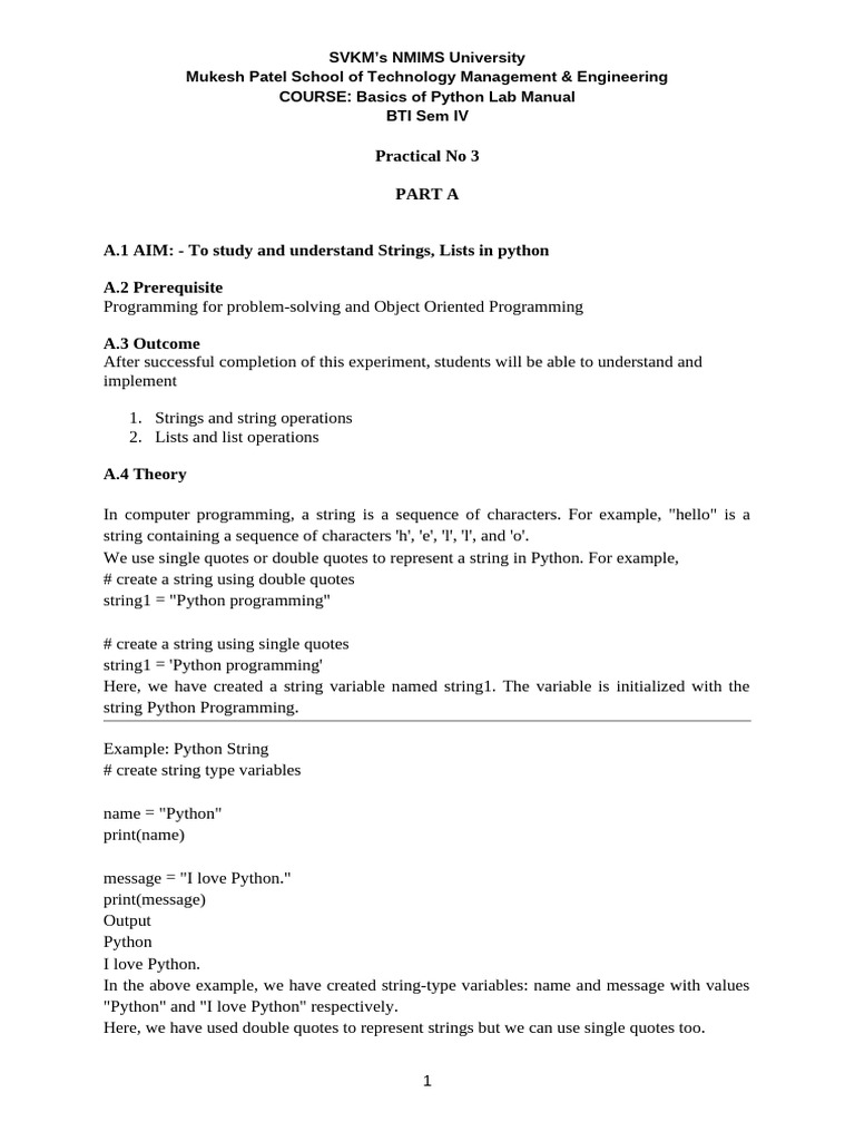 Basics of Python_Lab3[6264] | PDF | String (Computer Science) | Letter Case