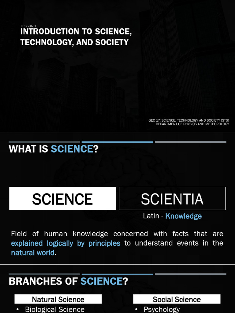 Lesson 1. Introduction To STS | PDF | Experiment | Science