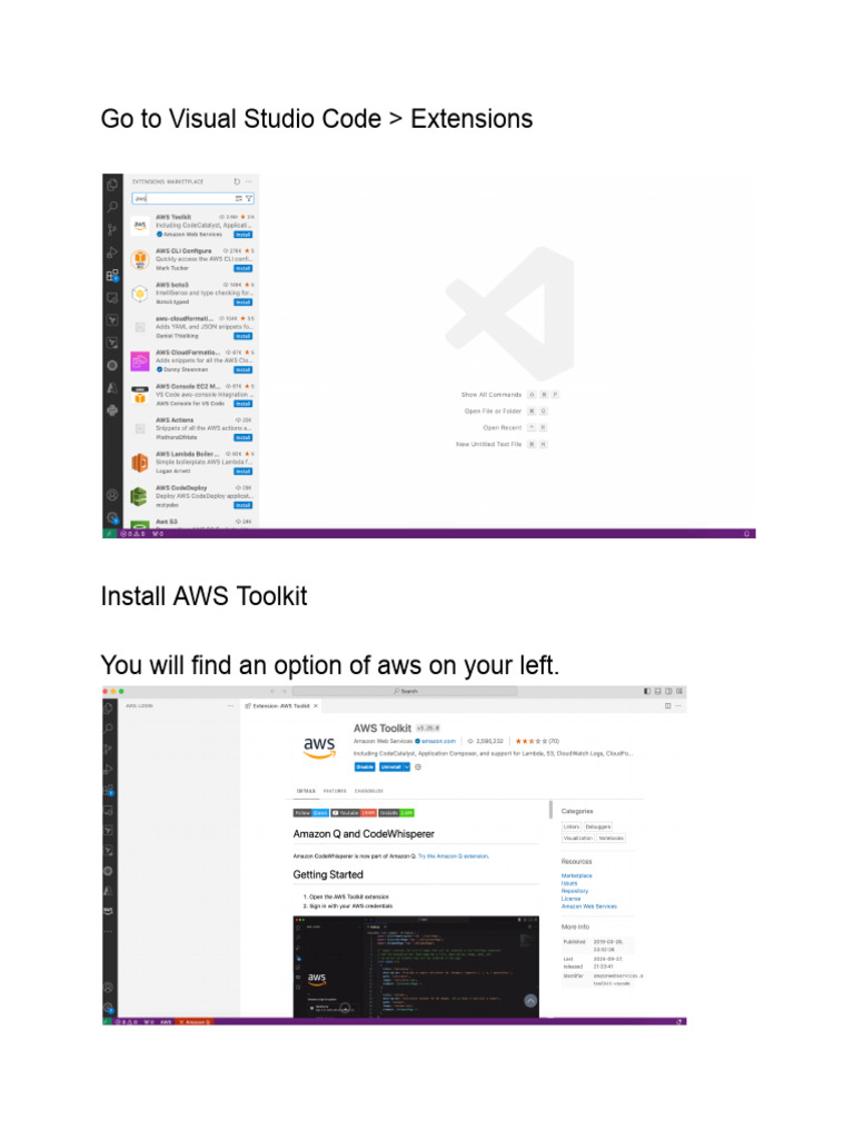 Connect AWS to VS code | PDF