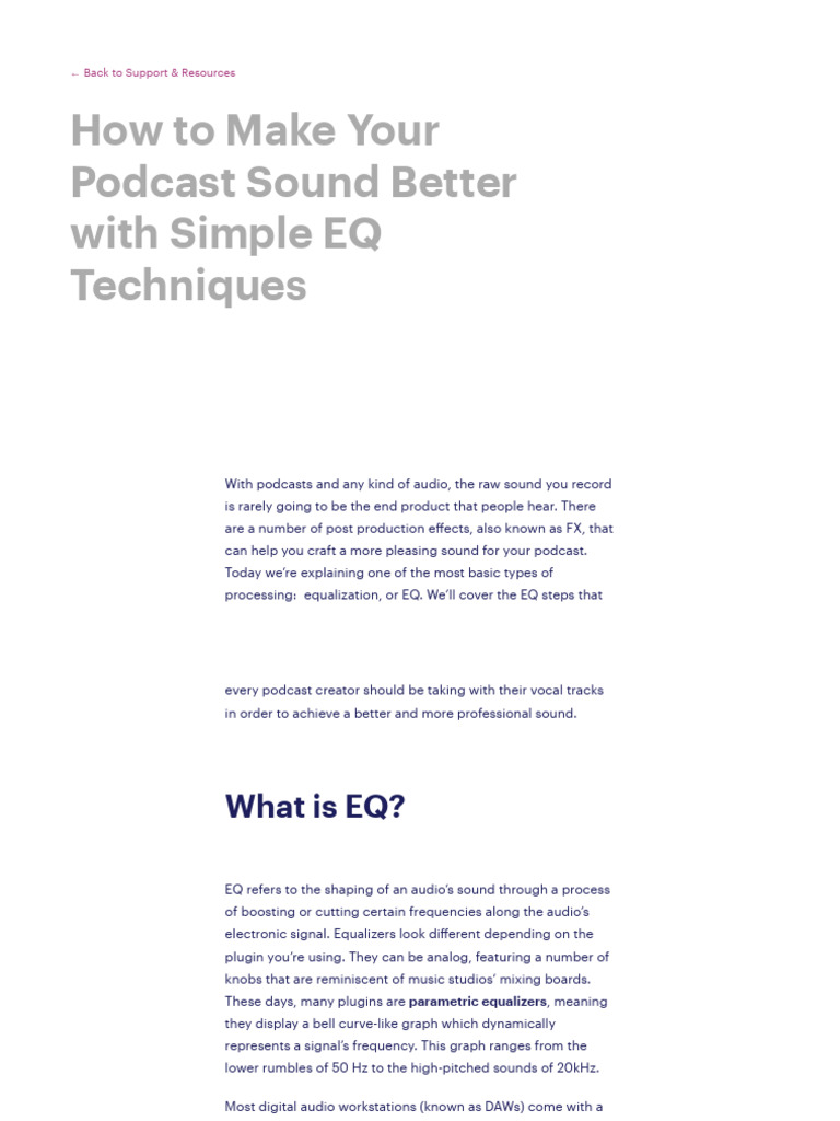 Glow - How To Make Your Podcast Sound Better With Simple EQ Techniques ...