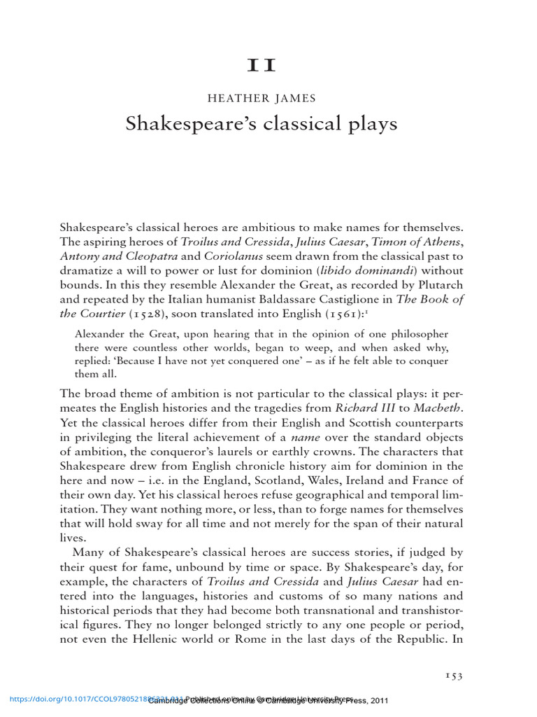 12.0 PP 153 168 Shakespeares Classical Plays | PDF | Troilus | Hector