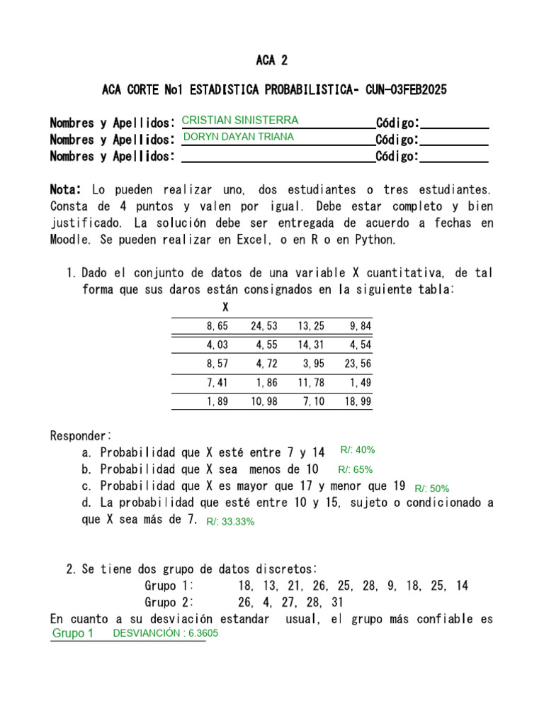 Aca 02 Estadistica Probabilistica | PDF