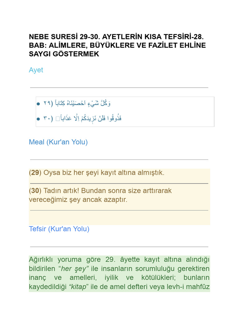 28 Recep 1446 Nebe Suresi̇ 29-30 Ayetleri̇n Kisa Te_250128_094009 | PDF