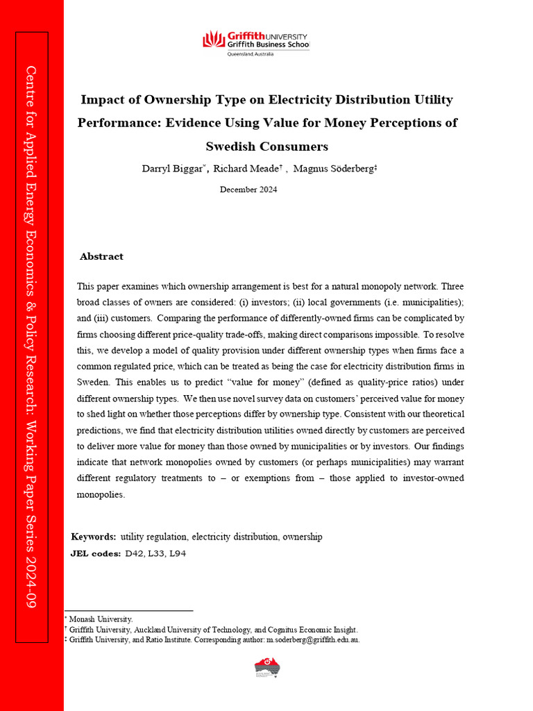 Impact of Ownership Type on Electricity Distribution Utility ...