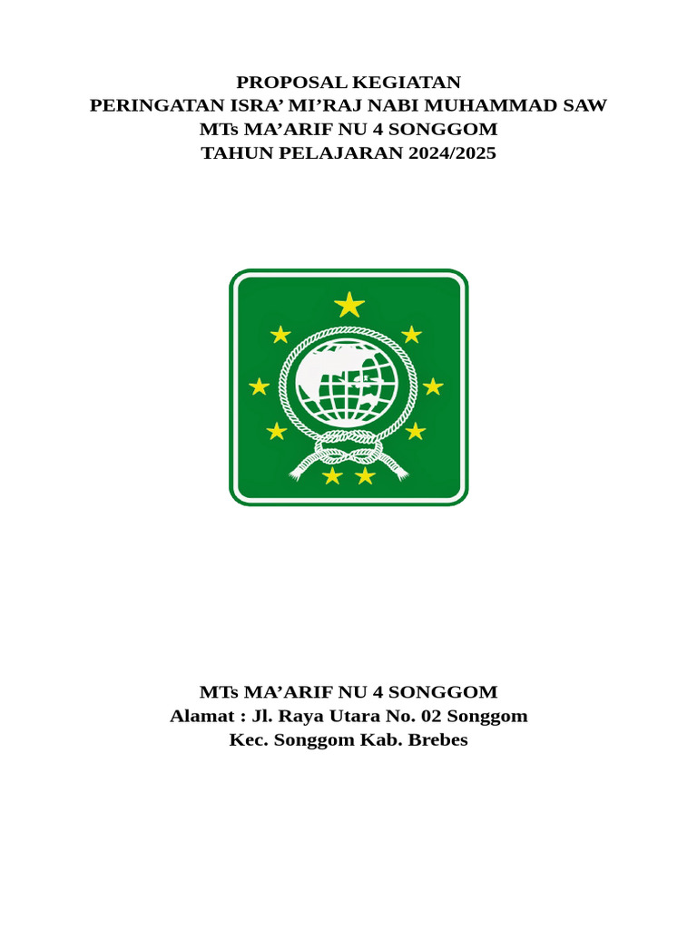 PROPOSAL KEGIATAN PERINGATAN ISRA | PDF