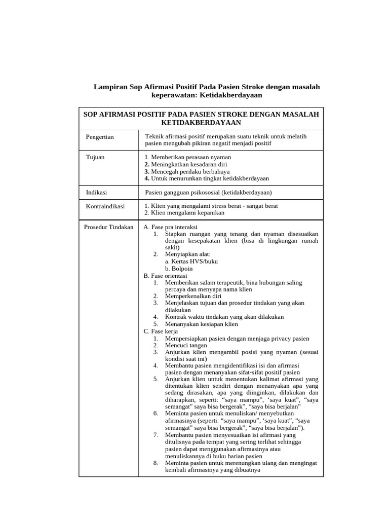 SOP Affirmasi Langkah2 | PDF