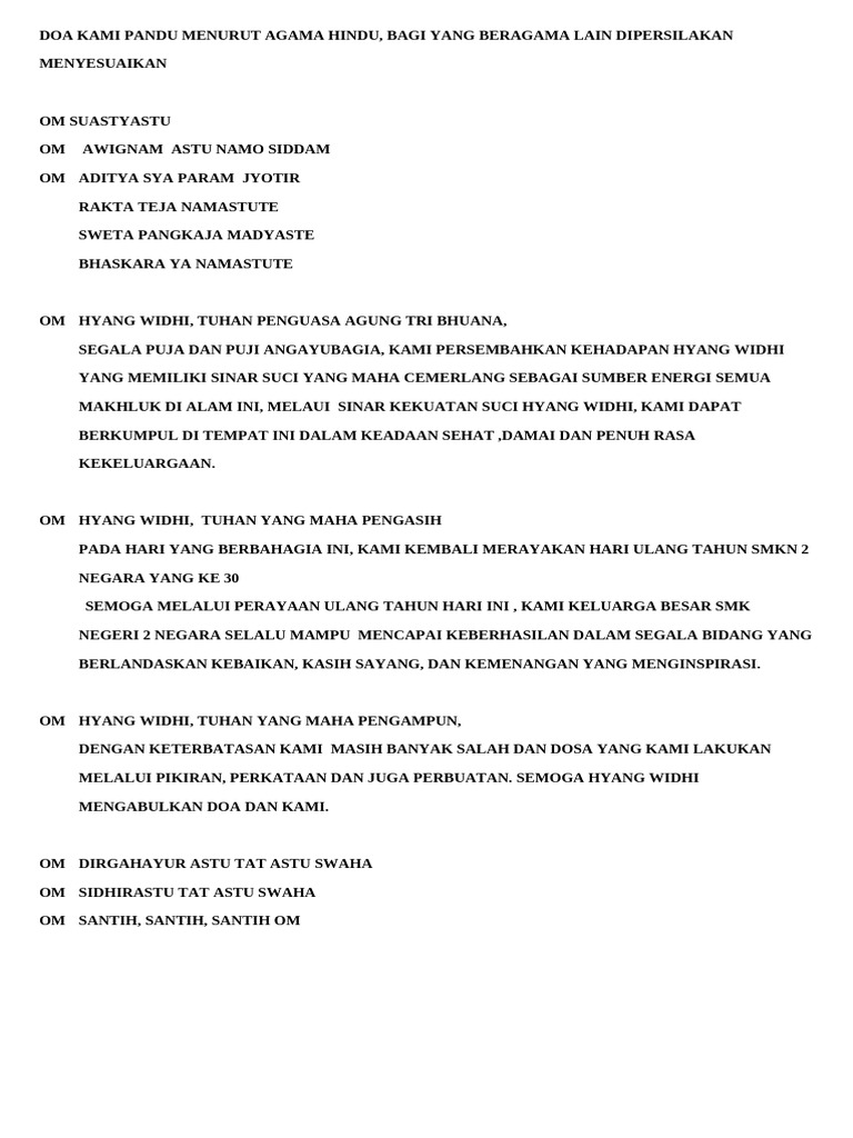 Doa Hut 30 Skaneda | PDF