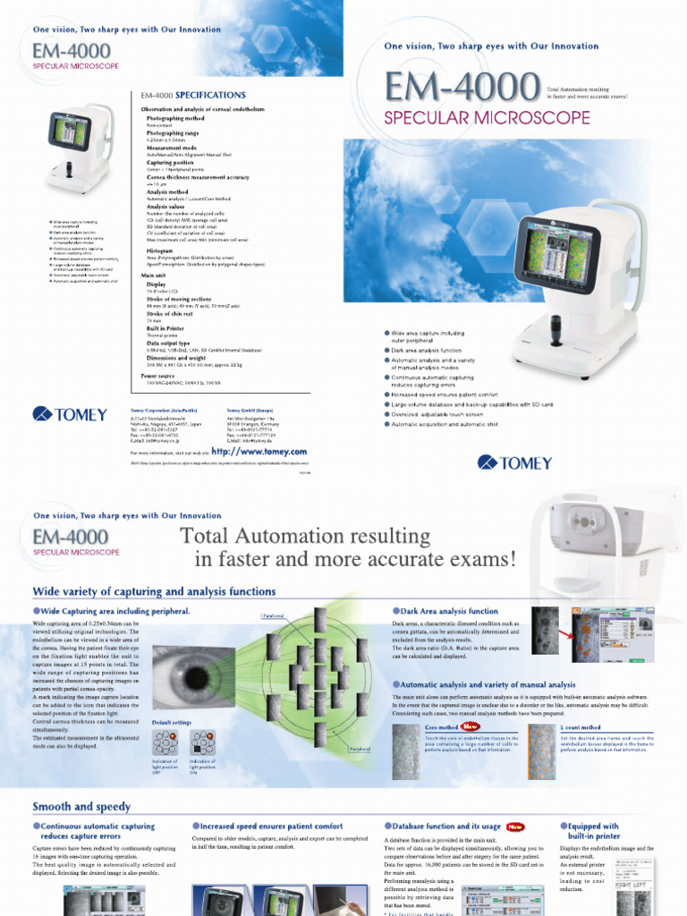 EM 4000 Specular Microscope | PDF