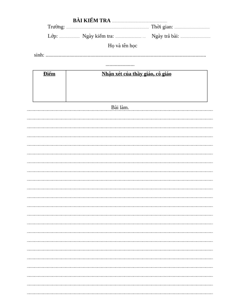 Mau Giay Kiem Tra - For Merge | PDF