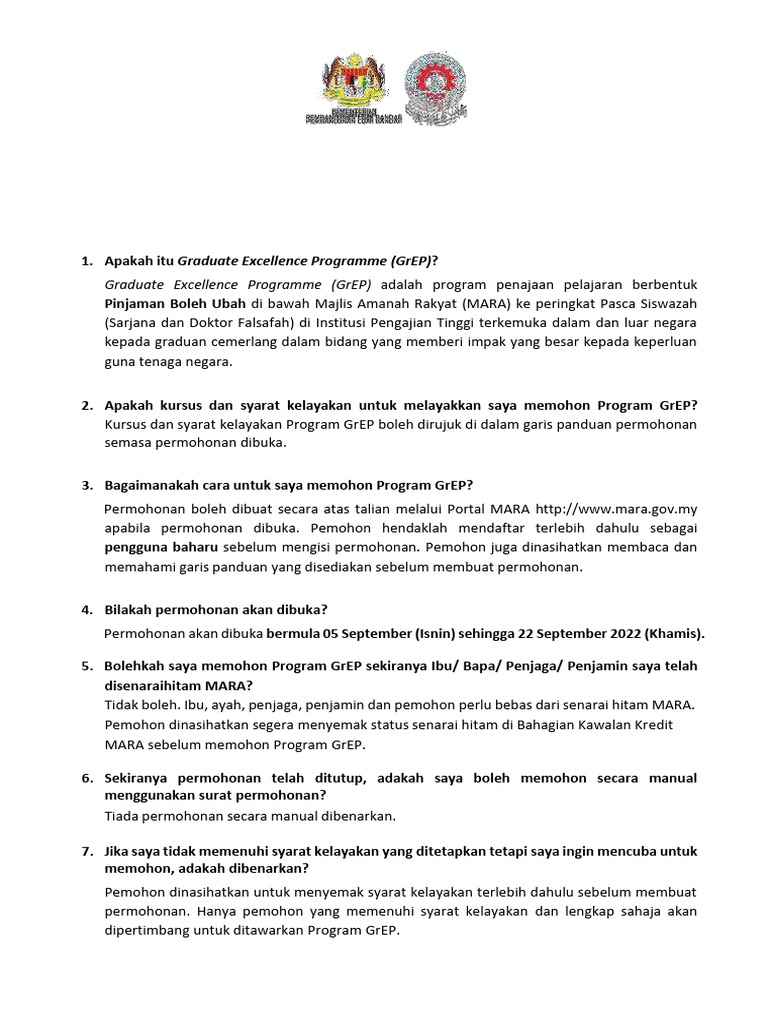 FAQ GREP 2022 Updated | PDF