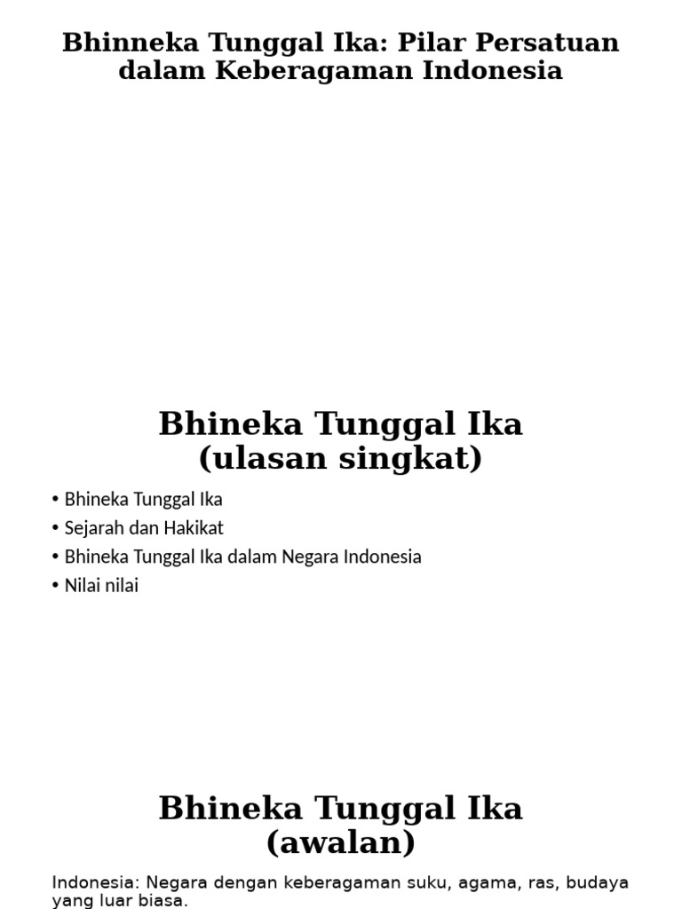 Bhinneka Tunggal Ika (materi) | PDF