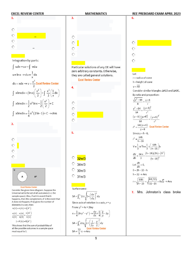 Math Preboard Exam Prep | PDF | Euclidean Geometry | Mathematics