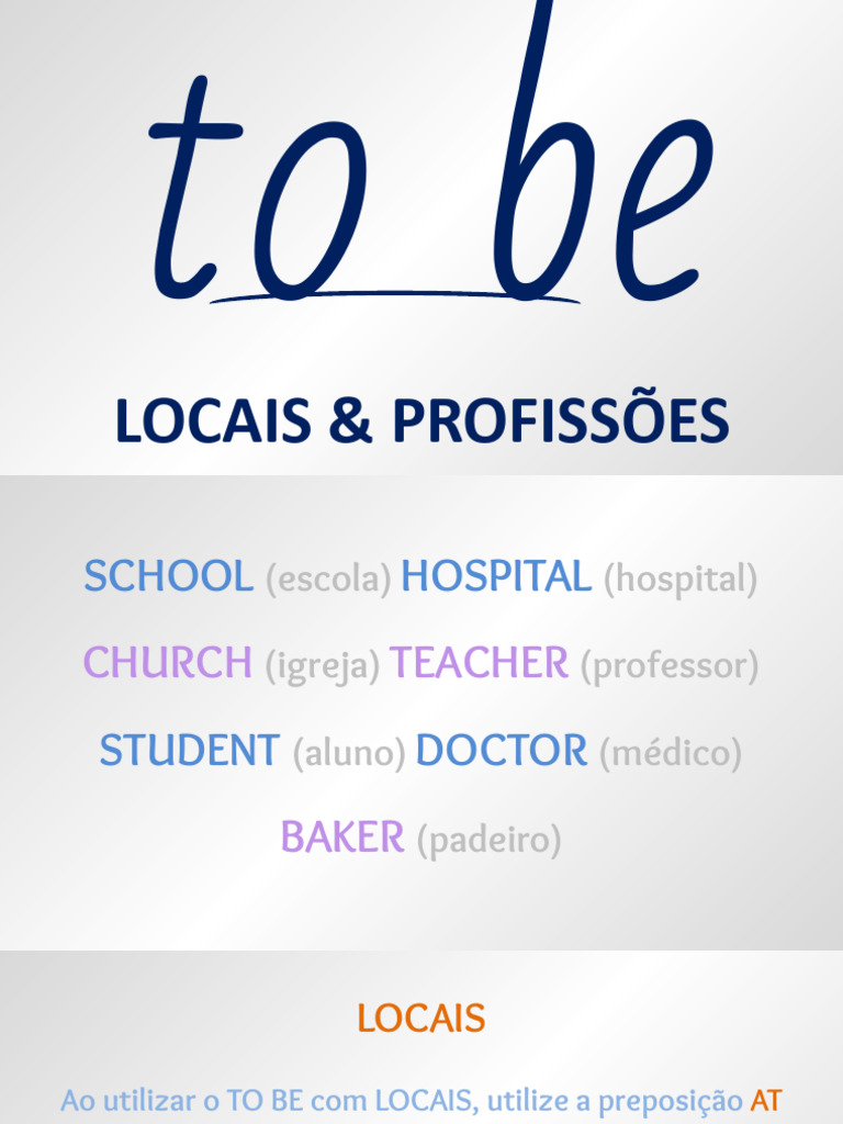 Pedro Henri - To Be Com Locais e Profiss-es.pptx (1) | PDF