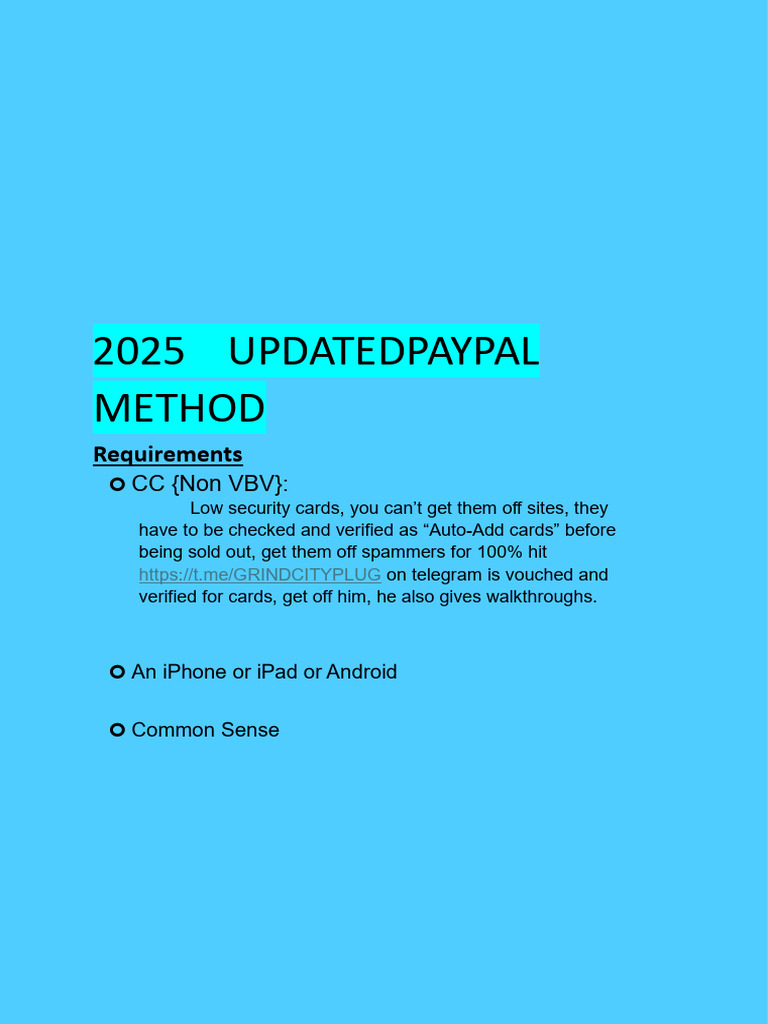 Updated 2025 Paypal Method | PDF