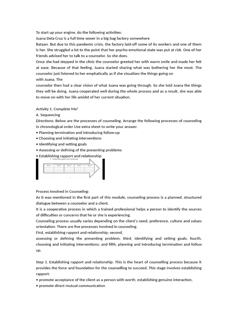 First Counseling Session Overview | PDF | Psychotherapy | Rational ...