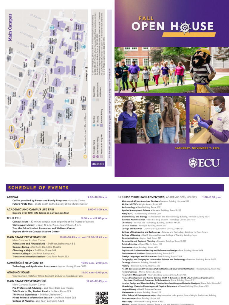 ECU Open House Schedule 2024 | PDF
