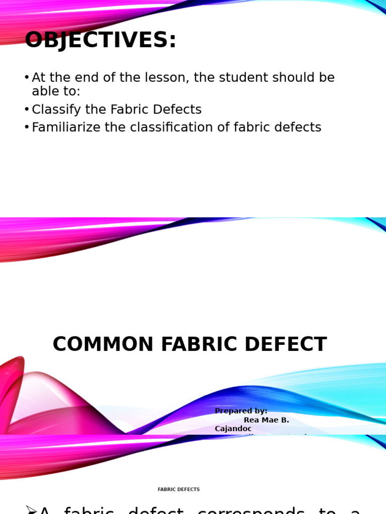Common Fabric Defect | PDF | Textiles | Yarn