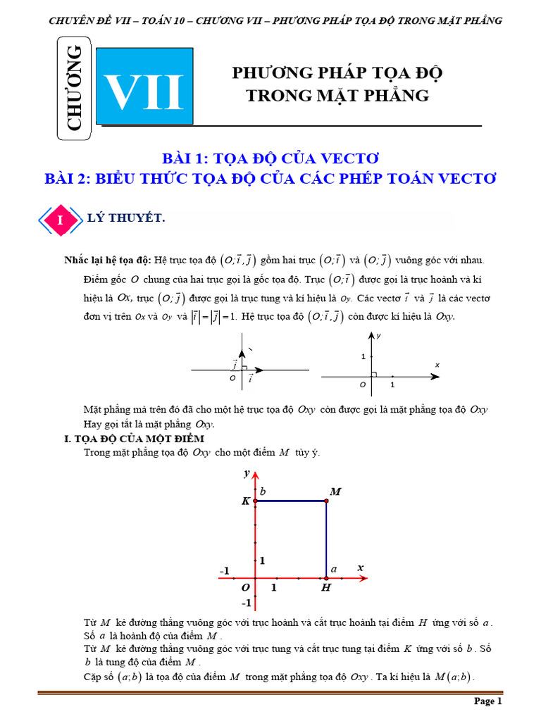 1 Toan-10 B1,2 C7 Toa-Do-Cua-Vecto De-10 | PDF