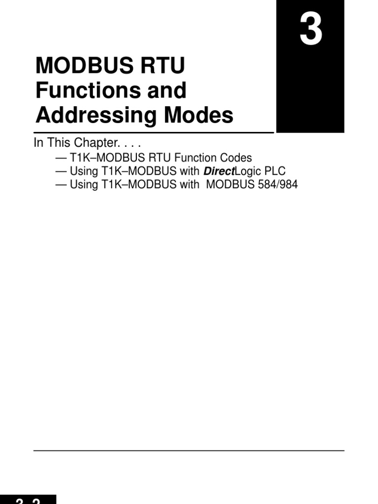 Modbus Rtu Functions and Addressing Modes: in This Chapter. - . | PDF ...