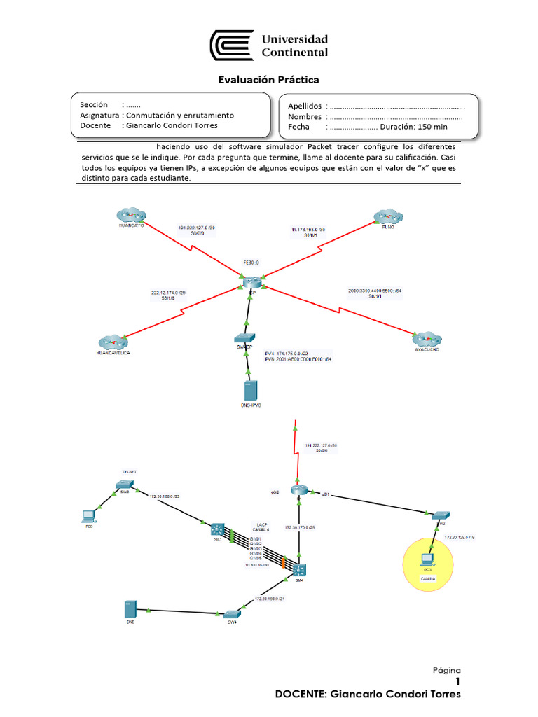 Evaluacion Practica | PDF | Enrutador (Computación) | Dirección IP