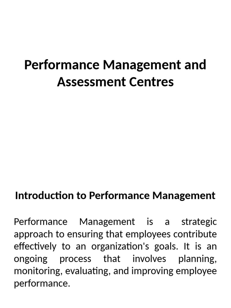 MBM 631 - Unit 4-Performance Management and Assessment Centres | PDF ...