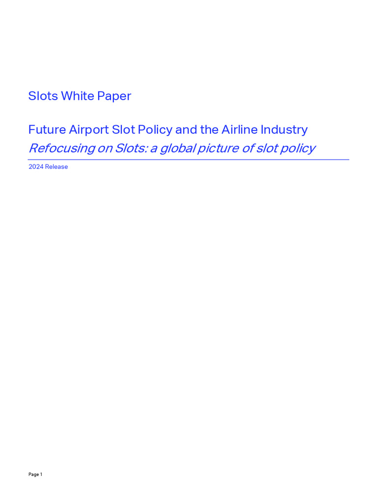 IATA Slots-White Paper-December 2024 | PDF | Airlines | Airport