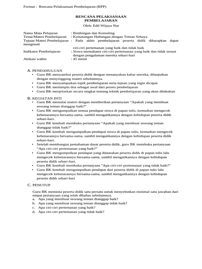 Format RPP CGP 10 REGULER | PDF