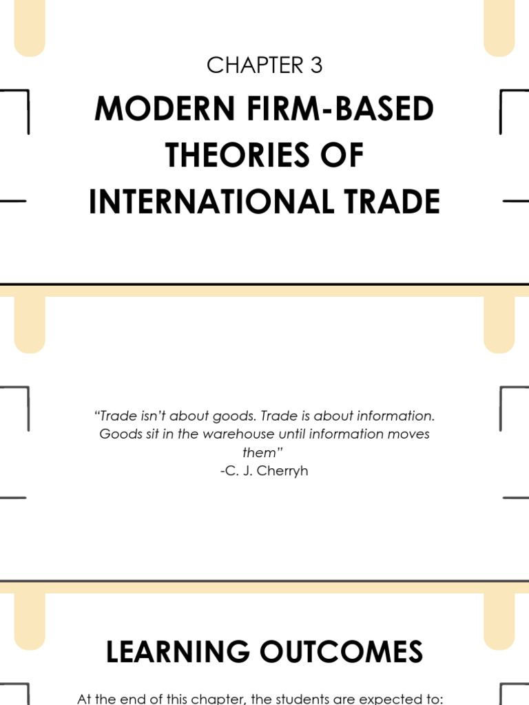 Modern Firm-Based Trade Theories Overview | PDF | Competitive Advantage ...