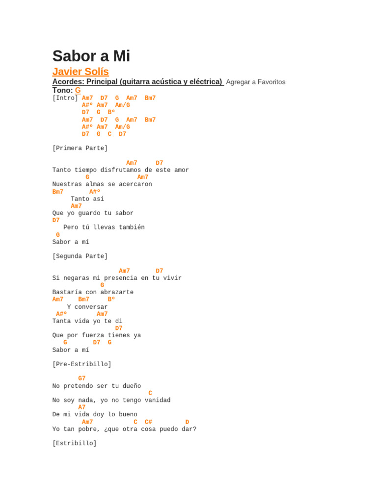 Sabor A Mi | PDF