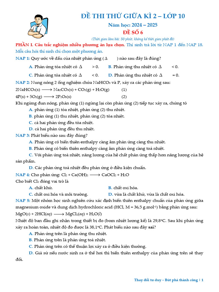 Đề thi thử GK2 - Lớp 10 - 2025 - Số 6 | PDF