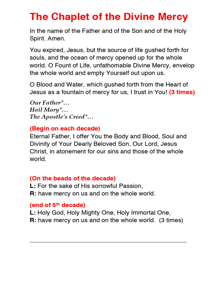 The Chaplet of The Divine Mercy FM | PDF | Mercy | Divinity
