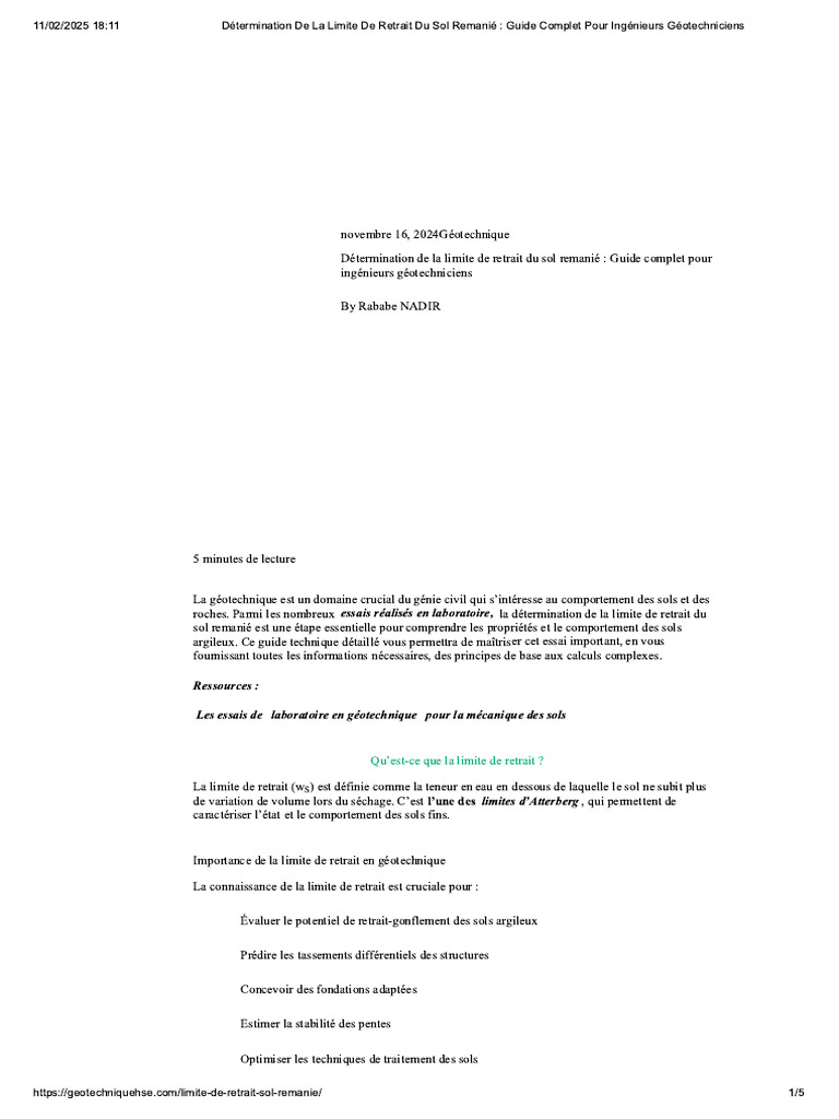 Détermination de La Limite de Retrait D.. | PDF