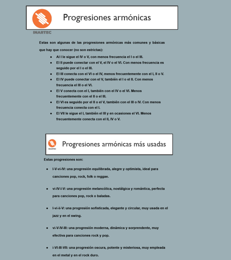 Progresiones Armonicas | PDF