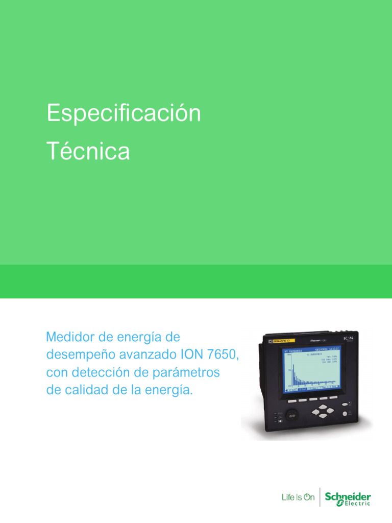 ION 7650 Spec | PDF | Energia electrica | Puerta lógica
