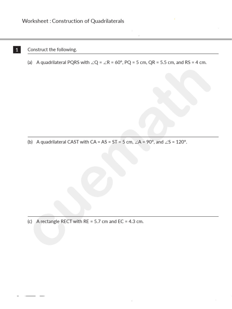Construction of Quadrilateral -2 | PDF