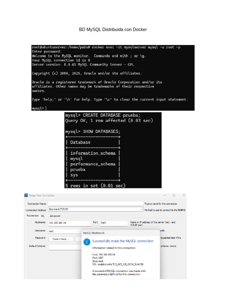 BD MySQL Distribuida Con Docker | PDF