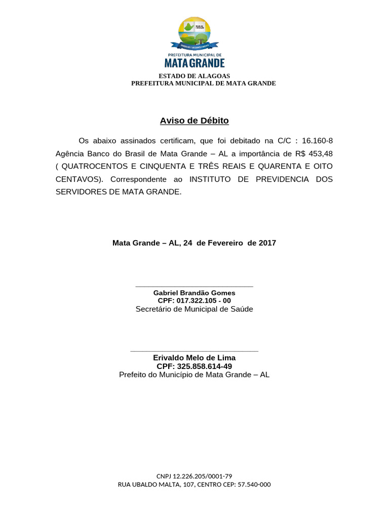 MODELO aviso | PDF