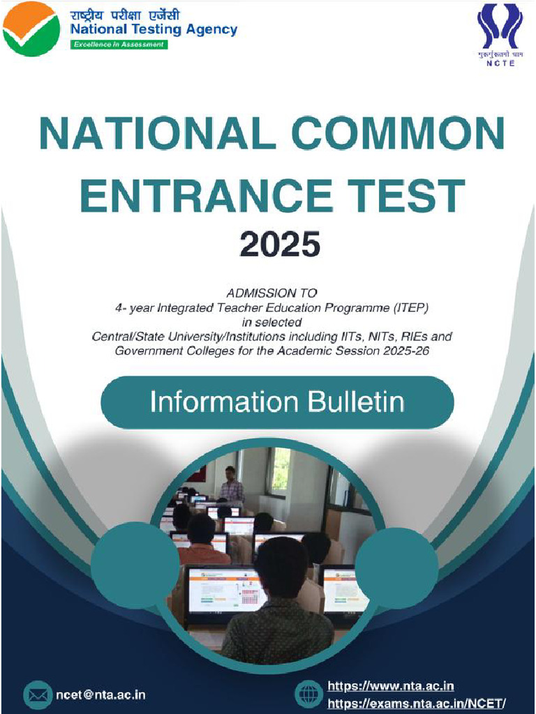 Information Bulletin of Ncet 2025 Dated 20 Feb 2025 | PDF | Teacher ...